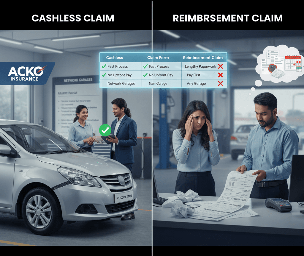 Difference Between Cashless and Reimbursement in Car Insurance?