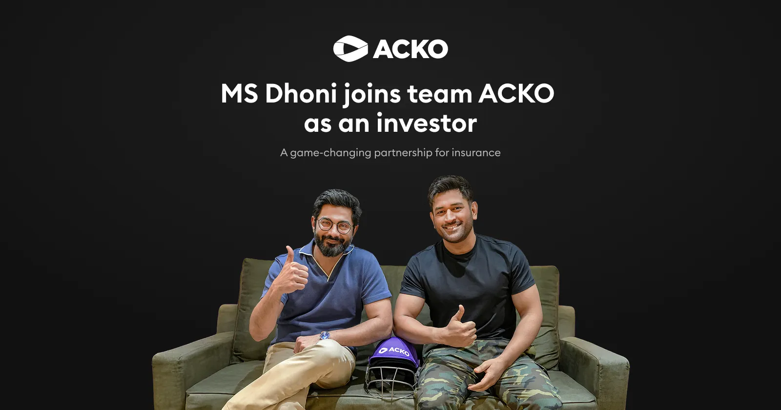 MS Dhoni joins ACKO | Press release