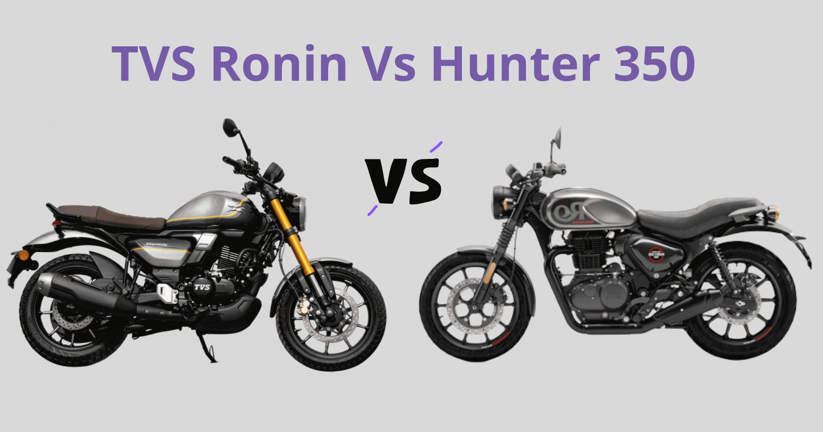 TVS Ronin vs Hunter 350: Compare price, specs, and features